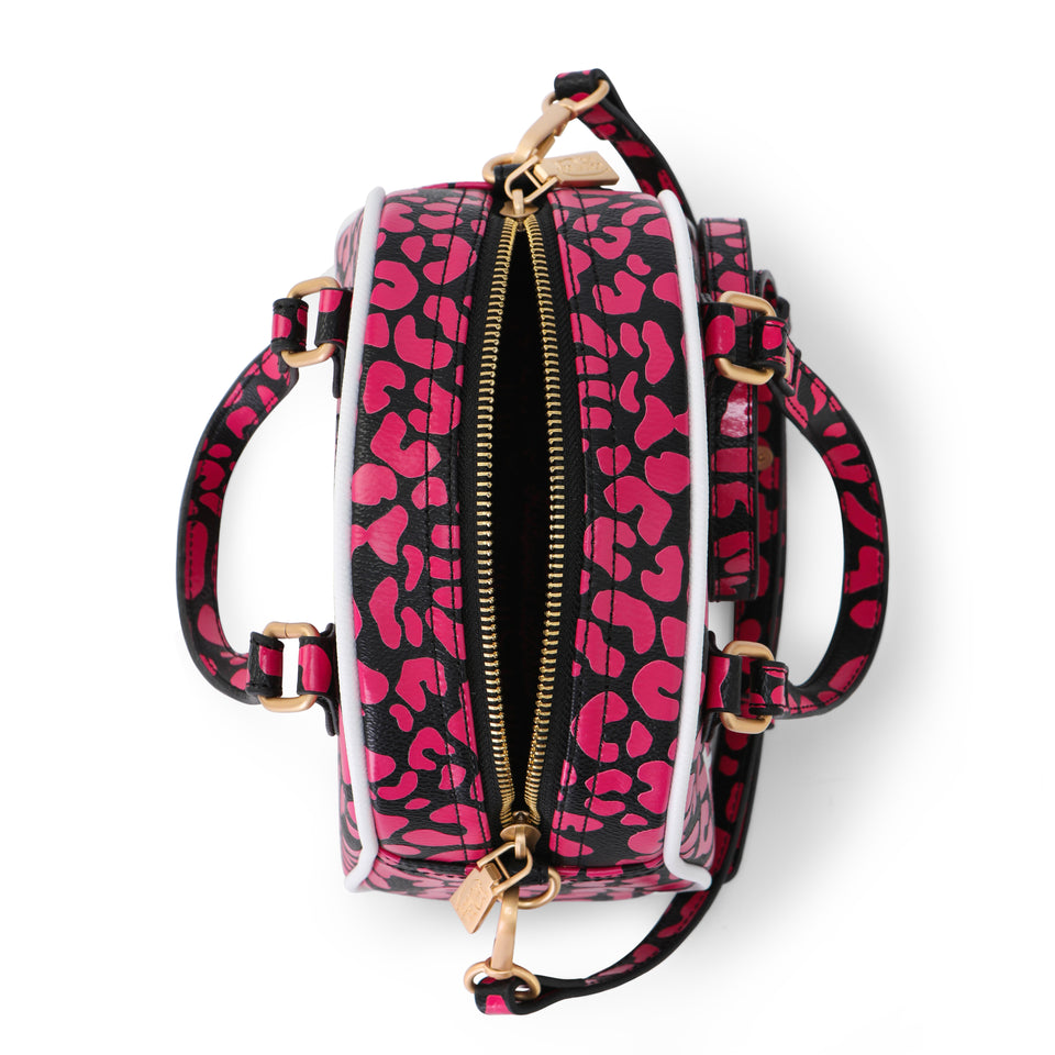 Von Dutch Cheetah Hot Pink Bowling Bag