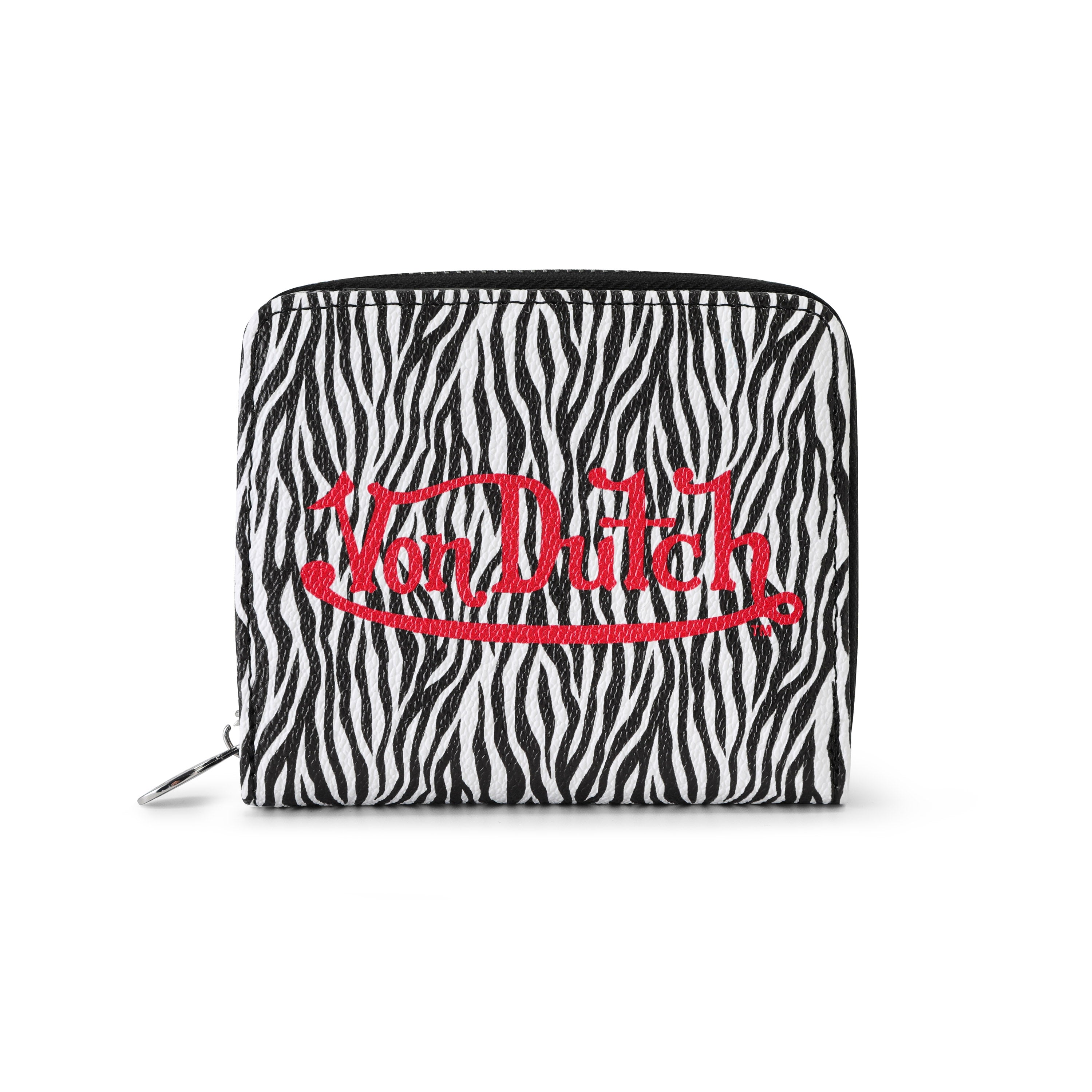 Zebra Print Zip-Up Wallet | Von Dutch