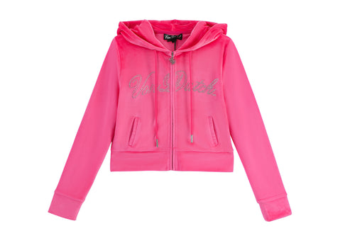Velour Zip Up - Hot Pink | Von Dutch