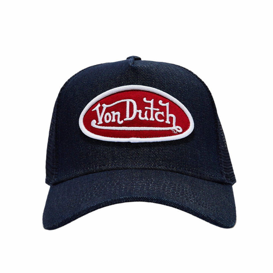 Dark Denim with Red & White Logo Trucker Hat – Von Dutch