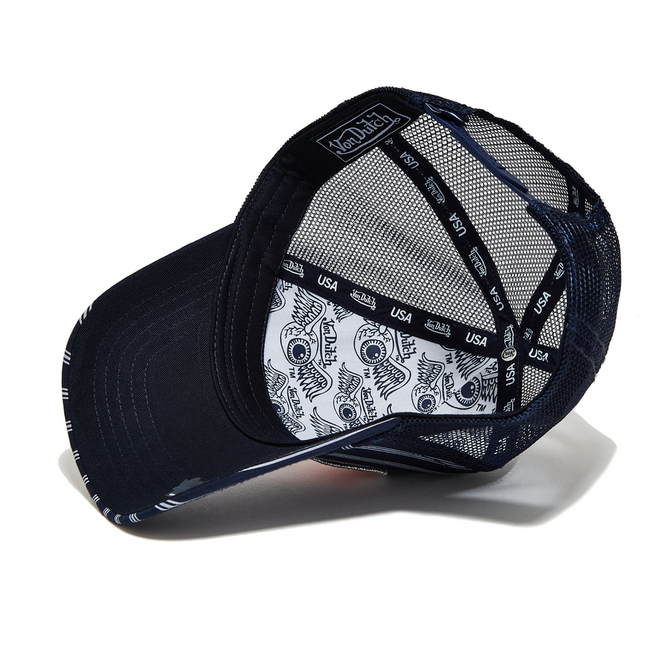 Navy & White Stripe Trucker – Von Dutch