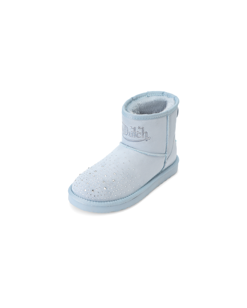 RHINESTONE SHEARLING BOOT - BLUE | Von Dutch