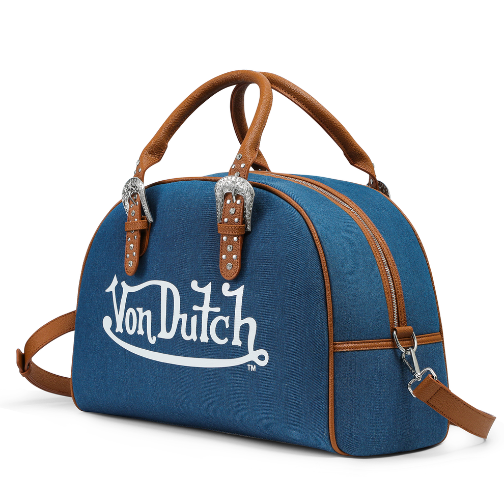 Denim & Brown Duffle Bowling Bag | Von Dutch