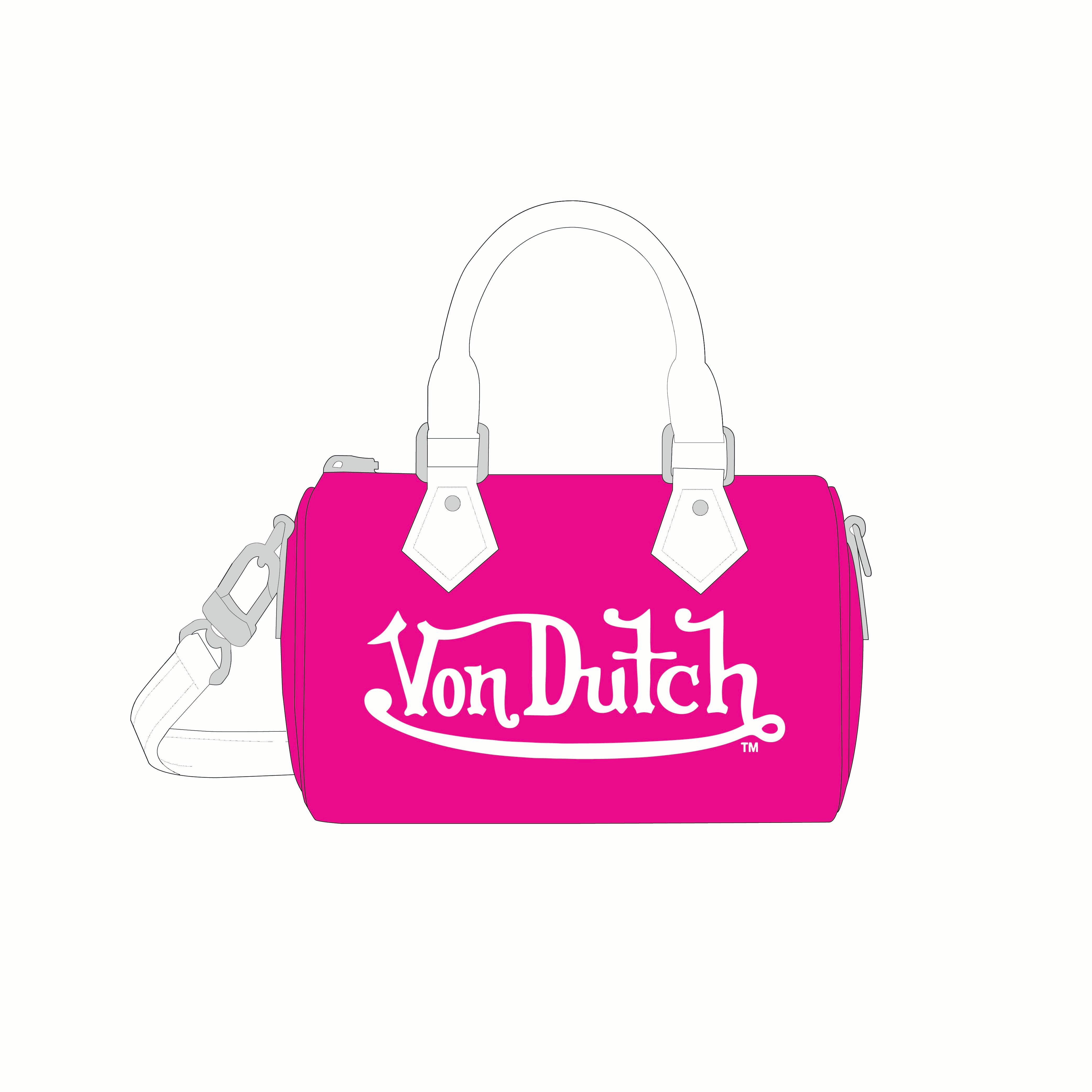 Von Dutch Core Hanna Bag - Hot Pink and White