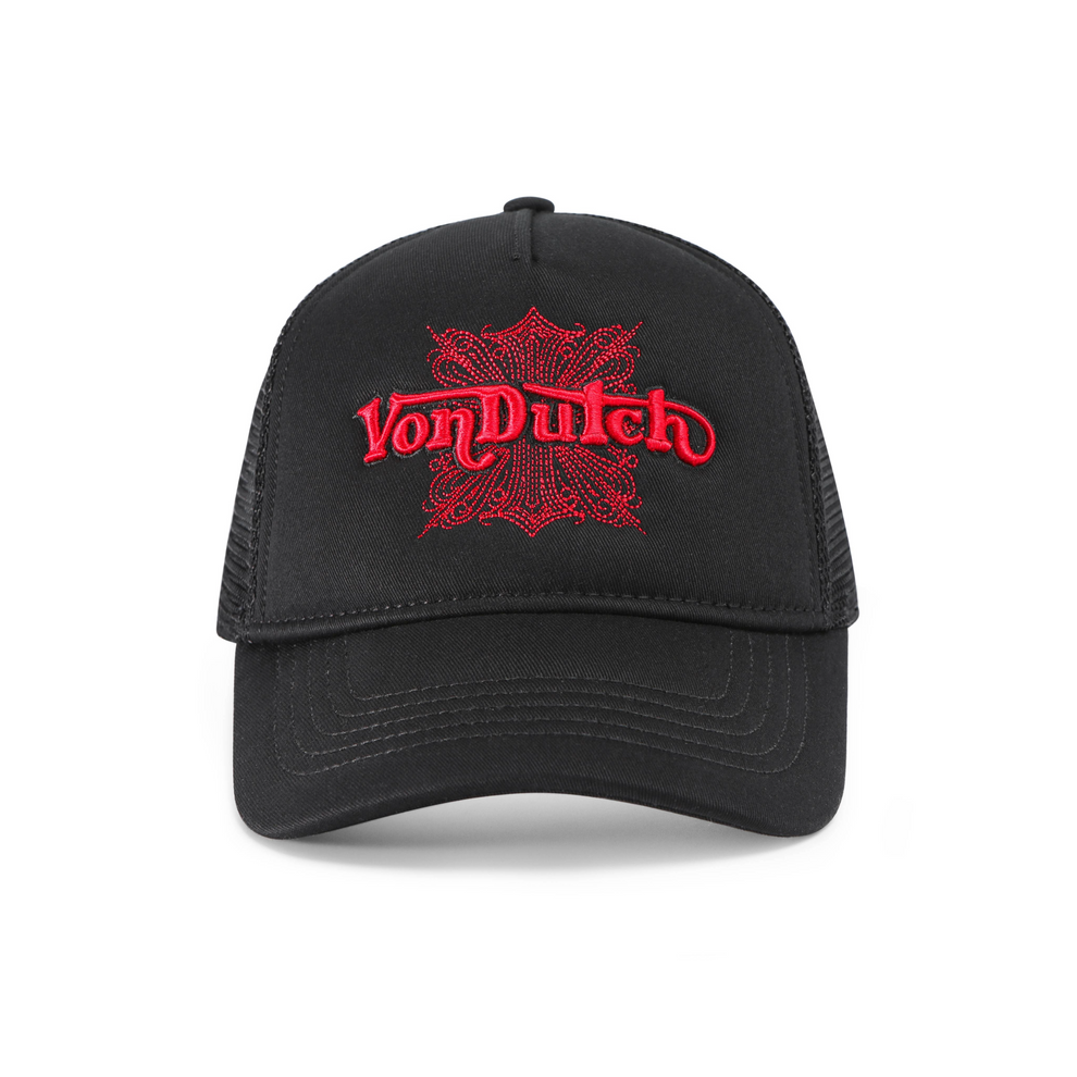 Foam Chopper Trucker Hat - Black & Red | Von Dutch