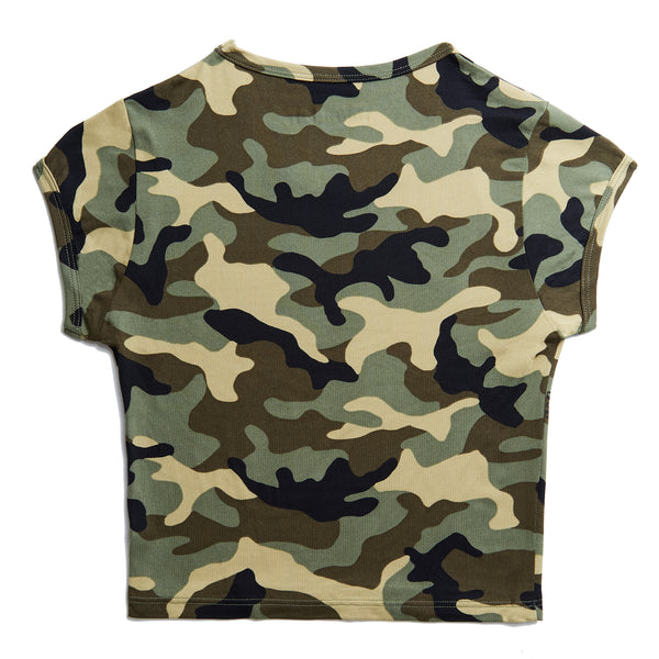 Green Camo Chopper Cross Baby Tee | Von Dutch