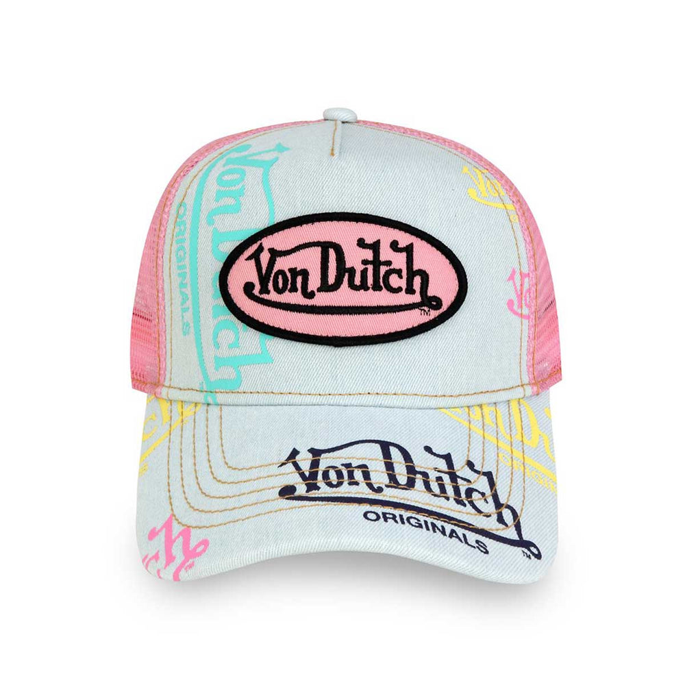 Light Denim Pink Logo Trucker - Von Dutch